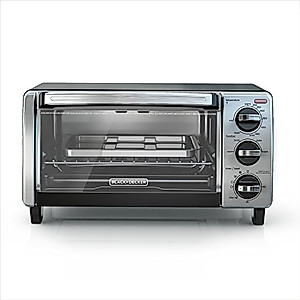 BLACK+DECKER 4-Slice Toaster Oven with Natural Convection, Black, TO1750SB