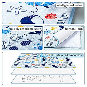 ODDA Baby Changing Mat, Portable Diaper Change Pad -19.7 X 27.6 inches Waterproof Foldable Diaper Mat, Reusable Diaper Changing Station for Travel, Home and Outdoor Extra Large Mat for Toddler(3PACK)