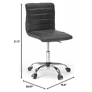 Urban Lifestyle Faux Leather Rolling Office Chair, Black