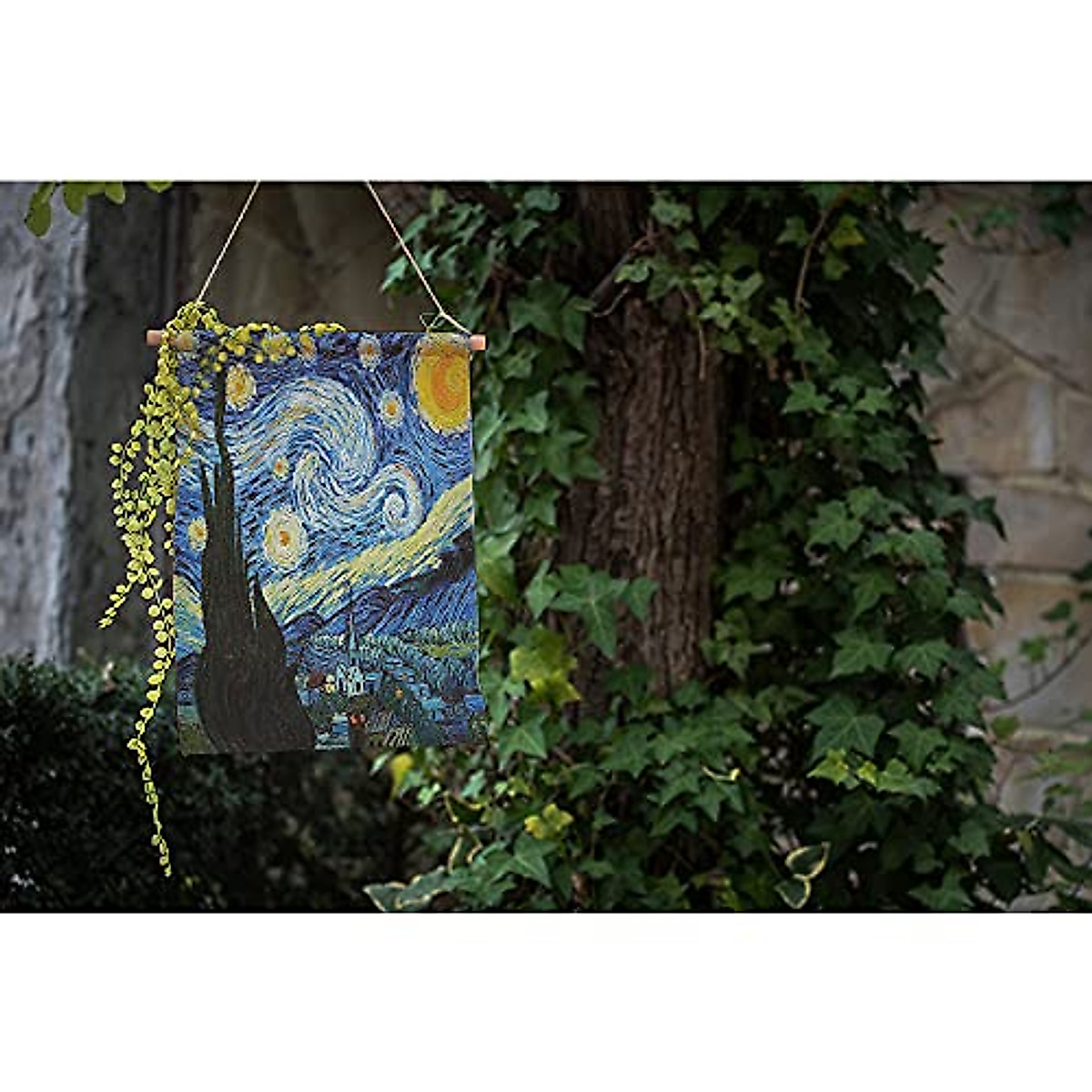 Moslion Van Gogh Garden Flags Double Sided Classic Arts Starry Night Farmhouse Sky Moon Yard Flag 12.5x18 Inch Burlap Banners Home Decorative Outdoor Villa