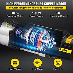 VEVOR 1.5KW Electric Rebar Bender, 1''(25mm) Hydraulic Electric Hand Held Rebar Bender, within 5s, 110V