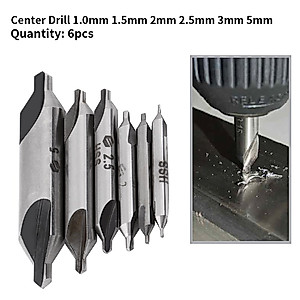 6pcs 1/1.5/2/2.5/3/5mm 60 Degree Triton Stainless HSS Center Drill Bit Set Lathe Mill Combined Centre Drill Countersink for Metal