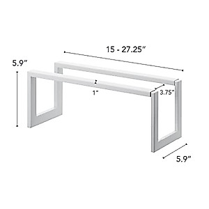 Yamazaki Expandable Home Adjustable, Small | Steel | Shoe Rack, Single, White