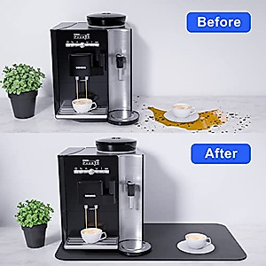 FUMAX Coffee Mat 12x20”, Absorbent Hide Stain Coffee Bar Mat for kitchen Counter, Coffee Bar Accessories for Espresso Machine Coffee Maker, Rubber Backed Anti-Slip Under Appliance Mats Dish Drying Mat