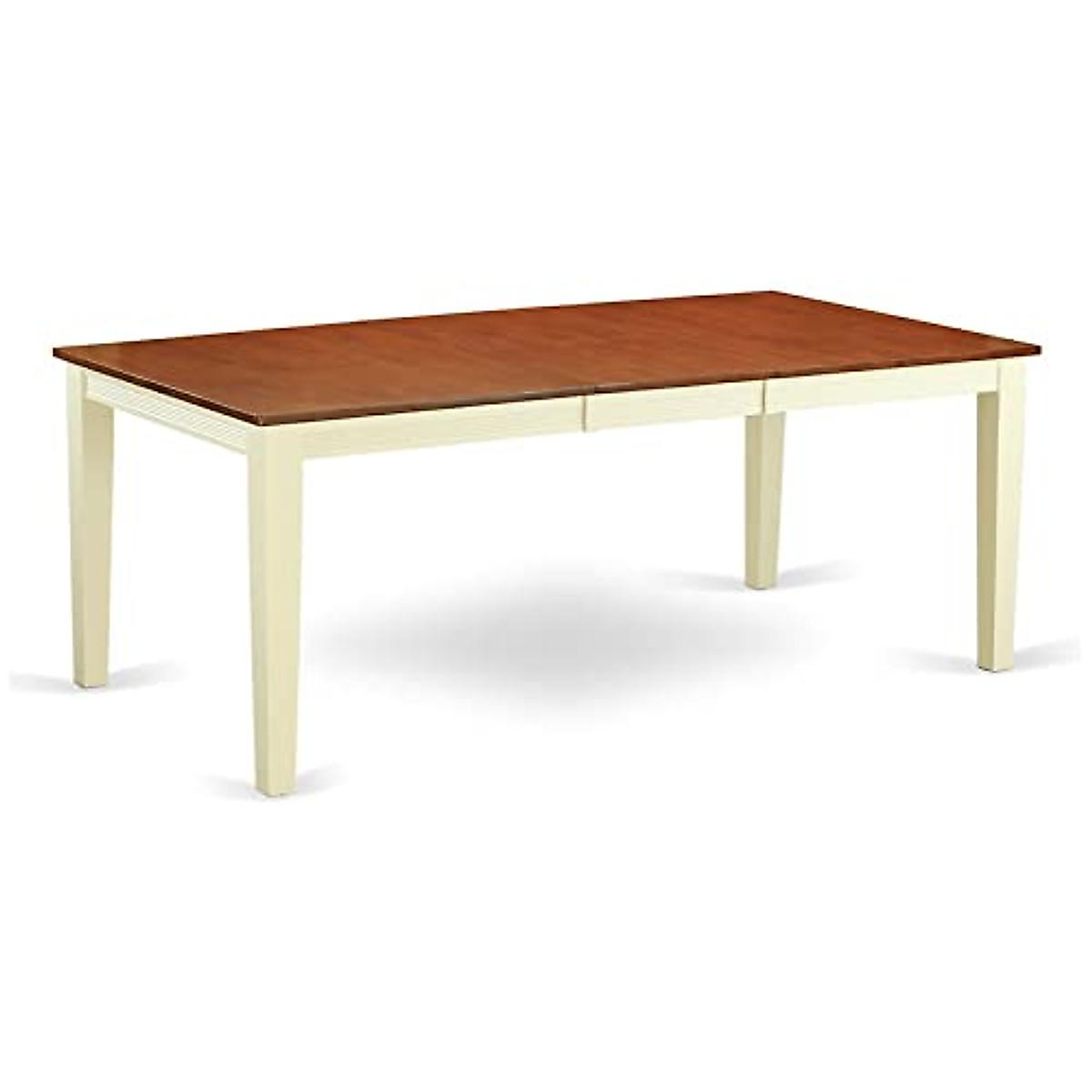 East West Furniture QUT-WHI-T Quincy Dining Room Table - a Rectangle kitchen Table Top with Butterfly Leaf, 40x78 Inch, Buttermilk & Cherry