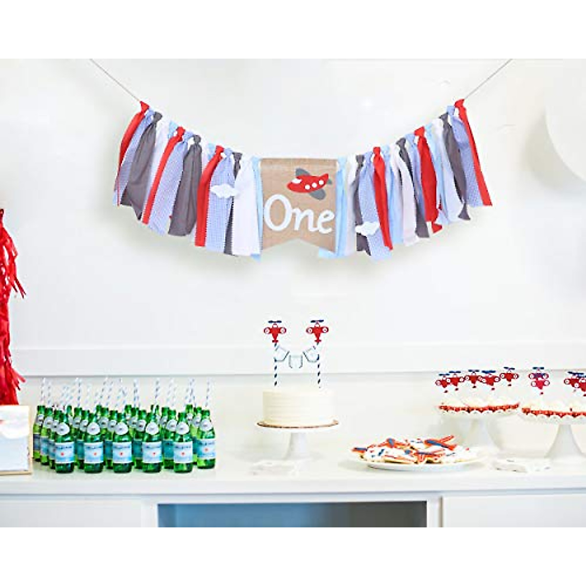 Airplane Birthday Banner for 1St Birthday – First Birthday Decor for Airplane Banner,Airplane Birthday Party for for Photo Booth Props,Best Party Supplies and Gift