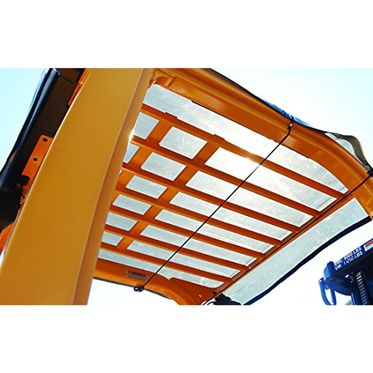 Eevelle USA Solarcap Universal Tinted Forklift Cover - Heavy Duty, Waterproof Vinyl - OSHA Compliant - Universal Fit, Sun & Rain Protection, 53"L x 45"W – Black