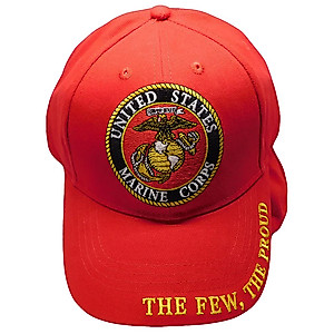 United States Marine Corps The Few The Proud Red Adjustable Embroidered Cotton Hat Cap - Officially Licensed