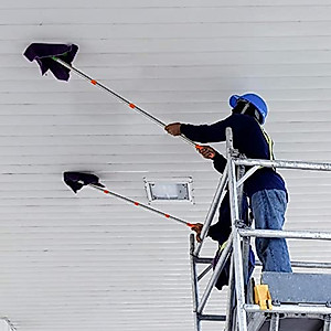 cosbur Spin Mop Handle Replacement, 4-Section Mop Handle Replacement for Spin Mop, Stainless Steel Mop Pole Handle for Commercial Mop and Mop Refills, Cleaning Tools Accessories(Orange)