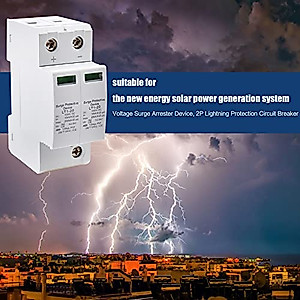 VOZINMOST Voltage Surge Arrester Device Circuit Breaker, 2P Surge Protective Device DC Photovoltaic Lightning Protector Safe House Low-Voltage Arrester (1000V 2P20KA)