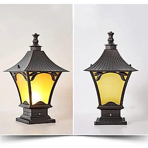 SANBDDLYY E27 Exterior Pillar Lamp Courtyard Lawn Villa Gate Fence Column Lamp Die-cast Aluminum Waterproof Outdoor Post Light House Porch Patio Outside Deck Walkway Driveway Streetlight