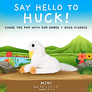 Randimals Mini Stuffed Animals - Horse & Duck Plush Hybrid Mini Plushies - Cute Plushies for Girls & Cuddly Small Stuffed Animals for Boys - Huck Little Plush Stuffed Animals for Kids & Kidults