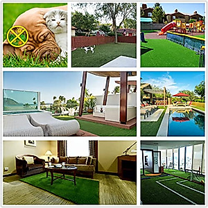 turfloid Deluxe Artificial Grass Rug 3 ft x 5 ft, 1.6" Fake Grass Turf Mat for Indoor Outdoor Pet Dog Balcony Patio Garden Yard Lawn Landscape