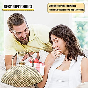 JIYIFOUHY Rhinestone Gold Clutch Purses for Women, Sparkly Rhinestone Evening Bag Bling Handbag Shoulder Bag with Detachable Chain Strap Handle for Wedding Party Prom