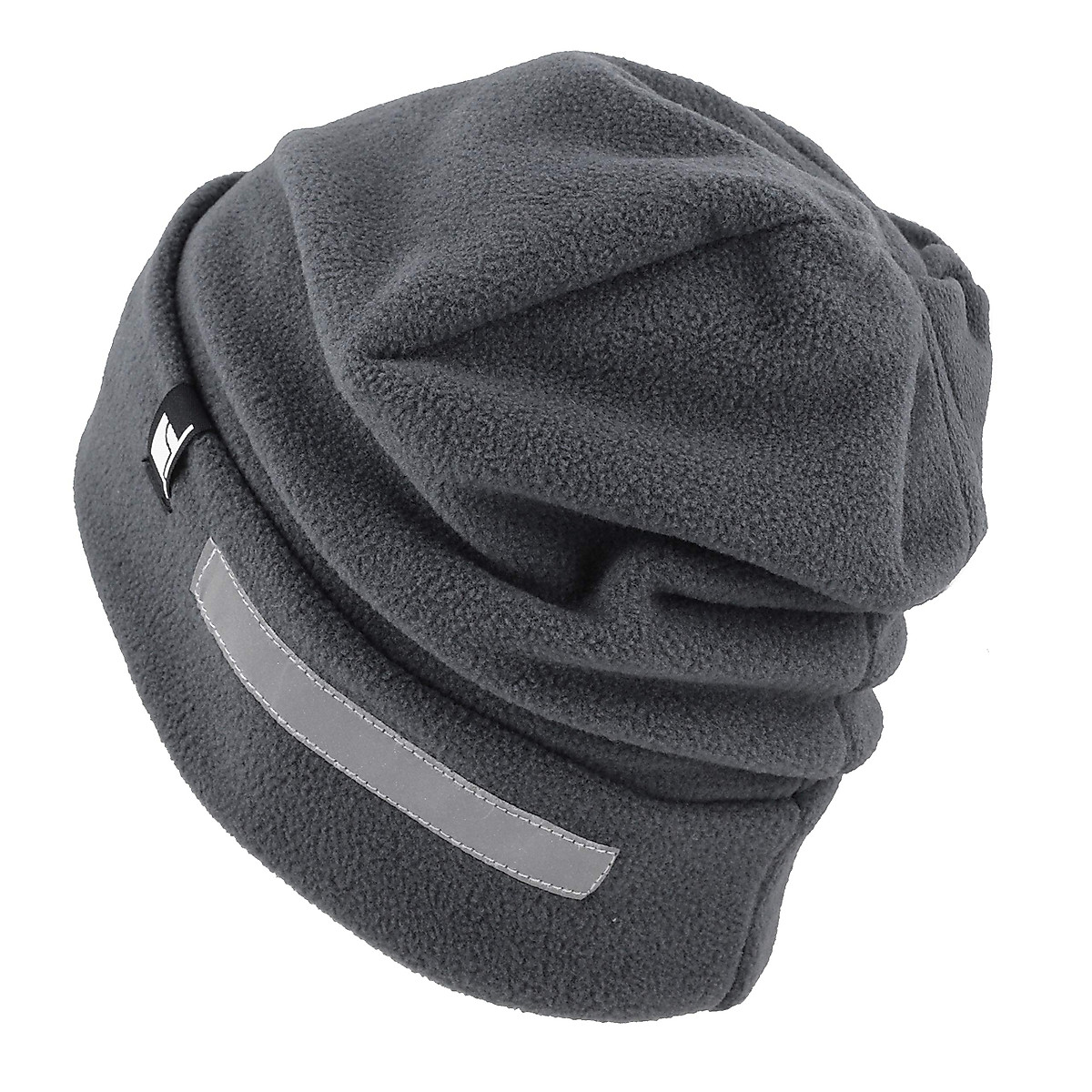 The Hat Depot Fleece Winter Beanie Hat Cold Weather Reflective Safety for Men & Women Performance Stretch (Charcoal)