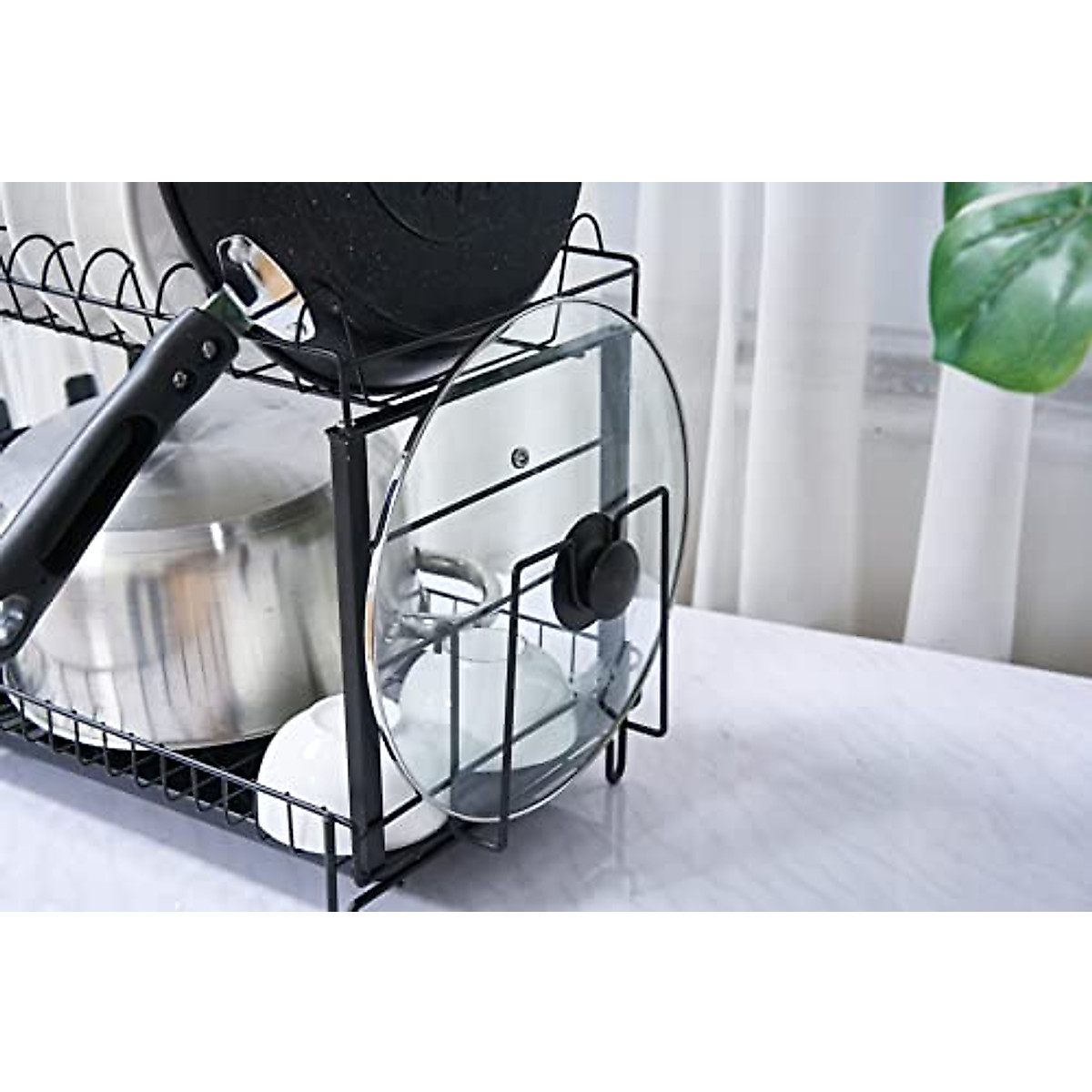 Premium Racks 2 Tier Dish Rack - Large Capacity - New Drainage System - Modern Design