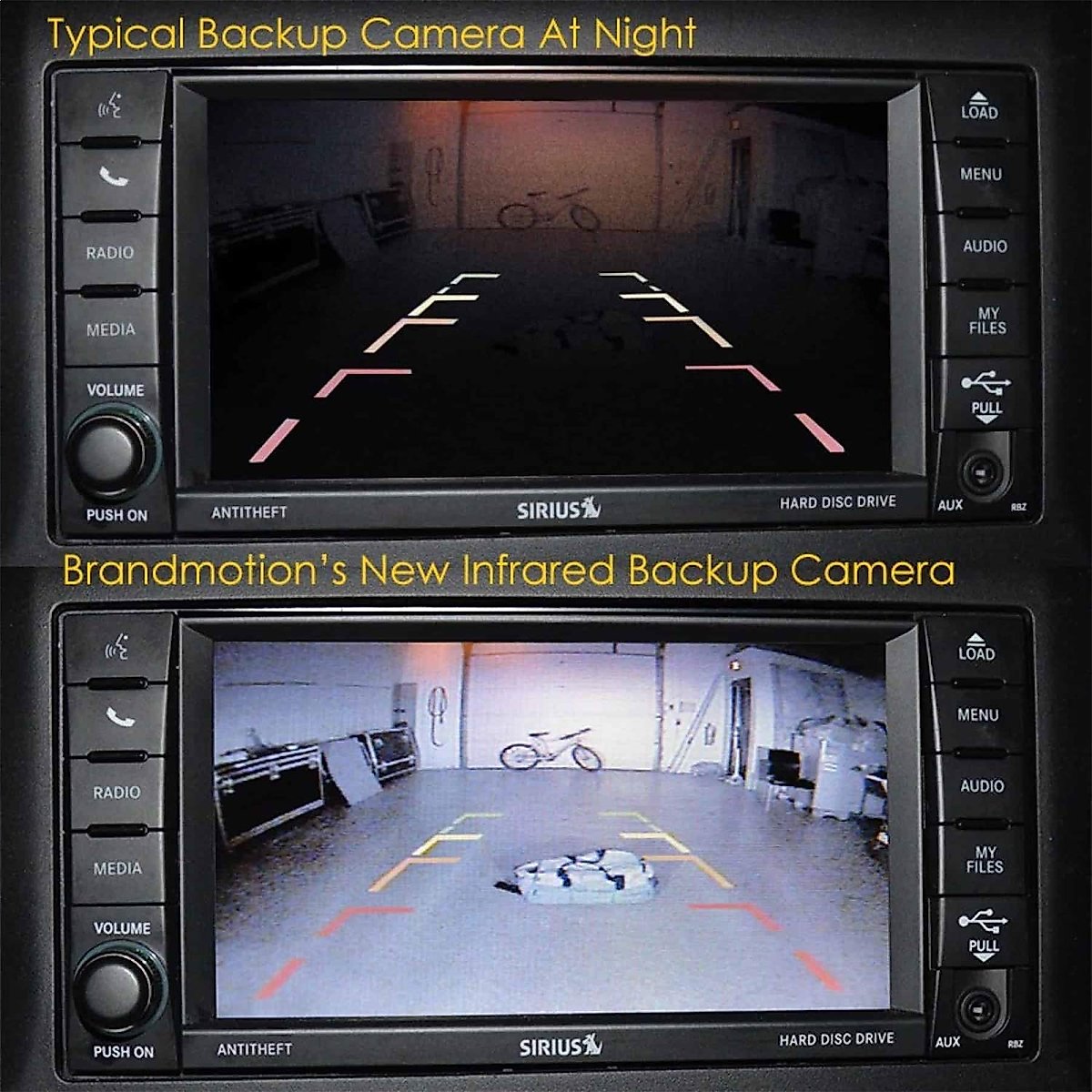 Brandmotion 9002-8857V2 Rear Vision System with CMOS Infrared Camera and Adjustable Bracket for 2007-2018 Jeep Wrangler JK with Factory Display