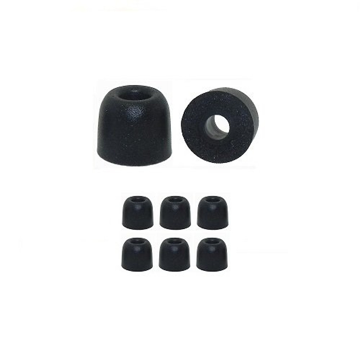 6 Pair Medium Replacement Earbud Tips, eaphone Tips, Ear Tips for Actionpie Earphone Models Listed Below, 1, Black