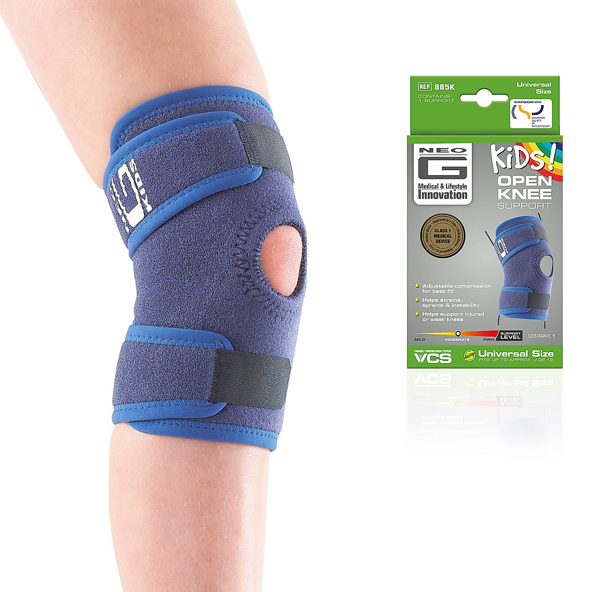 Neo G Kids Knee Support Child Open Patella – Kids Knee Brace for Joint & Meniscus Pain, Osgood Schlatter, Strains, Sprains, Instability, Juvenile Arthritis - Adjustable Compression
