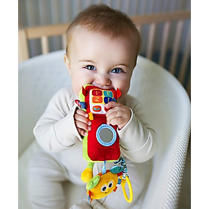 Nuby Plush Phone Pals Musical Hanging Toy with Connector Ring: 0M+, Multi