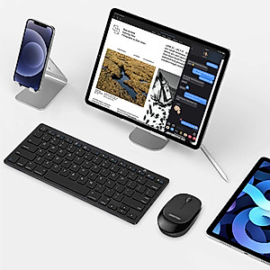 OMOTON Bluetooth Keyboard and Mouse Combo, Wireless Keyboard Mouse for iPad Pro 13,11(2024)/12.9, iPad 10th/9th/8th/7th Gen, iPad Air 6/5/4, and Bluetooth Enabled Devices (Black)