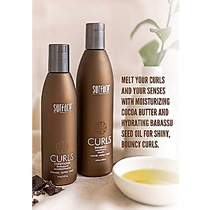 Surface Hair Curls Trio Box Set, Shampoo, Conditioner And Leave-In Conditioner For Healthy And Defined Curly And Wavy Hair, Vegan And Paraben Free