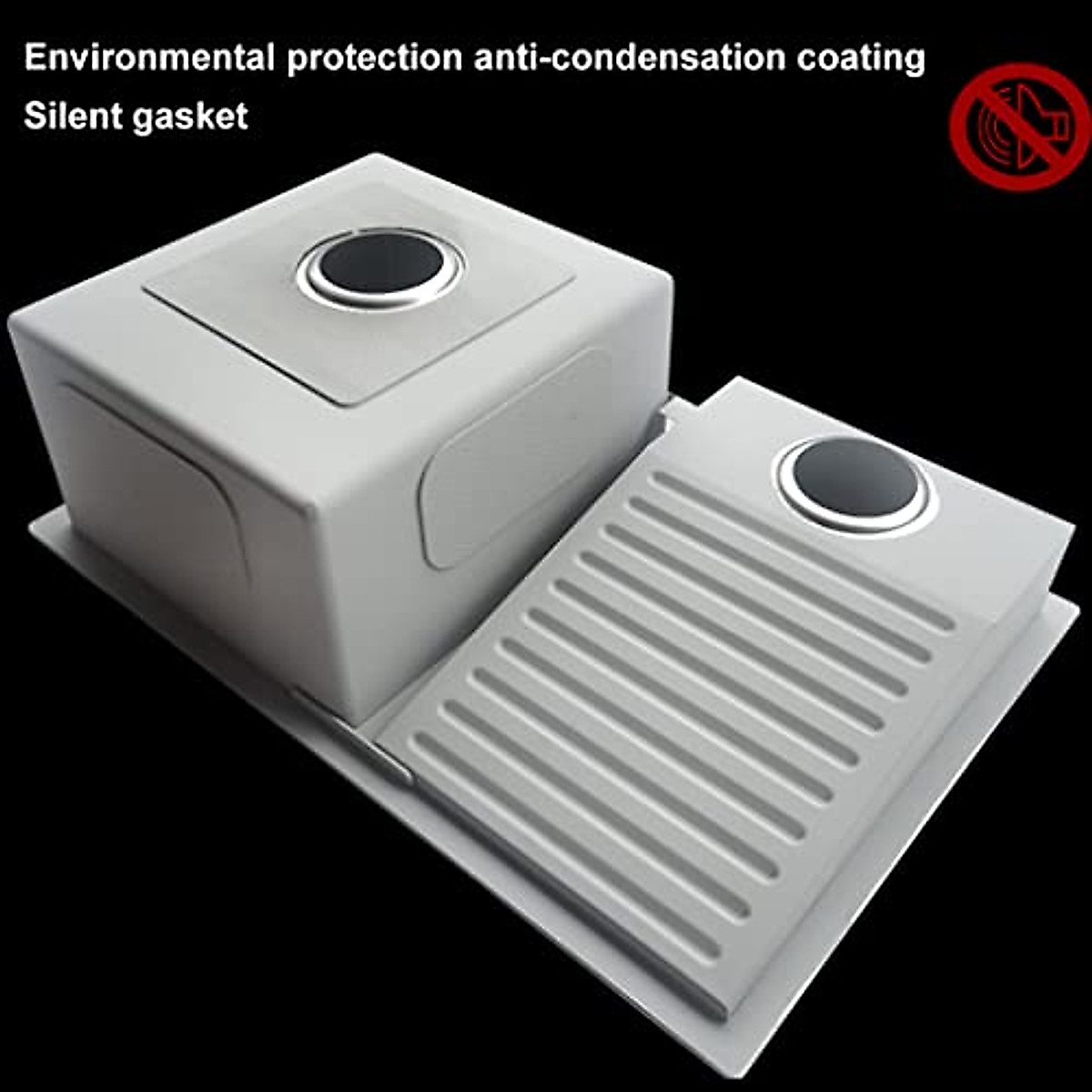 Bathroom Sinks Laundry Pool Balcony Household Stainless Steel Laundry Sink Wash Basin With Washboard Easy To Clean Double Sink Laundry Pool Gift ( Color : A , Size : 60*48*22cm )