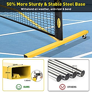 Deeliva Pickleball Set with Net Wheels for Driveway Portable Regulation Size Pickleball Net System with 4 Paddles, 6 Pickle Ball, Court Line Marker, Bag, Weather Resistant Metal Frame Outdoor Home