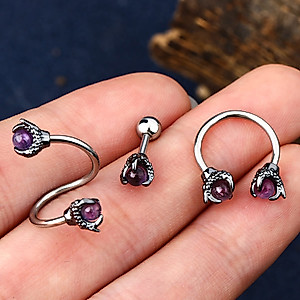 OUFER 3PCS Cartilage Earrings 316L Surgical Steel Mixed Earrings With Dragon Claw Twist Helix Earring Ear Body Piercing Jewelry Tragus Earring