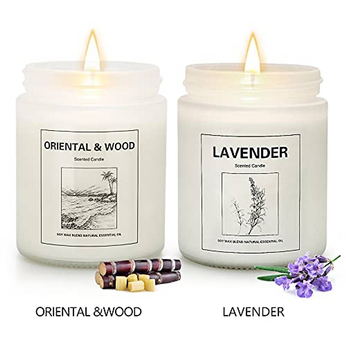 Candles | Candles for Home Scented | 2 Pack 7.1oz Natural Soy Wax Aromatherapy Candles | Over 120 Hours of Burn Time | Christmas Scented Candles Gifts Sets for Women | Apple Cinnamon Candles