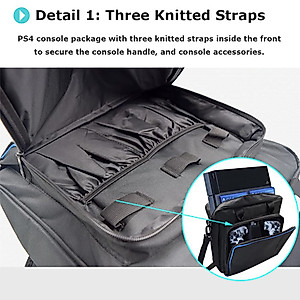 Travel Carrying Case, Waterproof Shockproof Storage Bag Organizer, With Adjustable Shoulder Strap, For PS4 Carrying Case, for Playstation 4 & Accessories