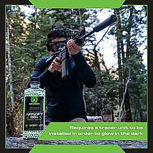 Aim Green Tracer Biodegradable Airsoft BBS, Glow-in-The-Dark BBS, 3,000 Count, 0.20 Grams