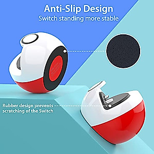 Antank Tiny Charging Stand Compatible with Nintendo Switch/Switch Lite/Switch OLED, Portable Cute Switch Dock Station with USB-C Port for Switch Games, No Projection, Red&White