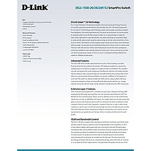D-Link Systems, Inc. SmartPro Layer 3 Switch (DGS-1500-20)