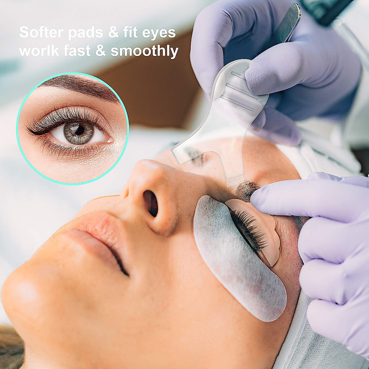 Maitys 20 Pieces Lash Lift Pads Rods Silicone Eyelash Perming Curler and 30 Pieces Y Shape Eyelash Brush, Silicone Perming Curler Makeup Tools, Reusable Lash Lifting Pads(Clear)