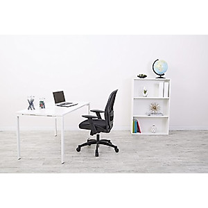 SPACE Seating Breathable Mesh Black Back and Padded Mesh Seat, 2-to-1 Synchro Tilt Control, Adjustable Arms and Lumbar Support with Gunmetal Finish Base Managers Chair