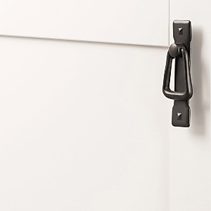 Hickory Hardware 1 Pack Solid Core Kitchen Cabinet Pulls, Luxury Cabinet Handles, Hardware for Doors & Dresser Drawers, 1-1/4 Inch Hole Center, Black Mist Antique, Old Mission Collection