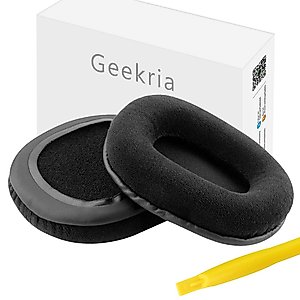 Geekria Comfort Velour Replacement Ear Pads for Turtle Beach Ear Force Recon 50 50P 60P 150 Camo Call of Duty Advanced Warfare Gaming Headphones Earpads, Headset Ear Cushion Repair Parts (Black)