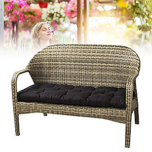 Your's Bath Loveseat Cushion Outdoor Bench Cushion 39 x 20 Inch Non-Slip Chair Cushion Thicken Rocking Chairs Pad for Travel Holiday Garden Indoor Outdoor (Black)