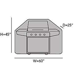 Covermates Grill Cover - Heavy-Duty Polyester, Weather Resistant, Drawcord Hem, Grill and Heating-Ripstop Grey
