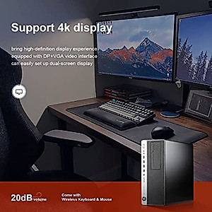 HP Elitedesk 800 G3 SFF Desktop PC - Intel i7-6700,32GB DDR4,1TB NVMe SSD + 2TB HDD, AX200 Wi-Fi 6,Dual 24-Inch Monitors, Wireless Keyboard and Mouse,Win 10 Pro (Renewed), Black/Silver