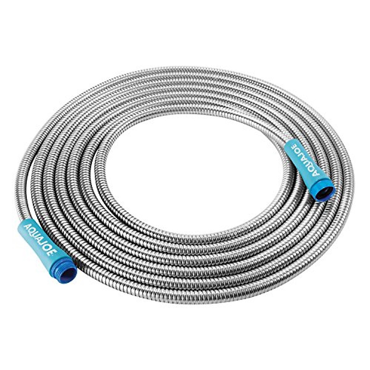 Aqua Joe AJSGH25-P2 Heavy-Duty Puncture Proof Kink-Free Metal Garden Hose, 25-Foot, 304-Stainless Steel, Spiral Constructed, 1/2-Inch Diameter