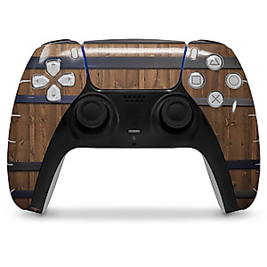 WraptorSkinz Skin Wrap compatible with Sony PS5 DualSense Controller Wooden Barrel (CONTROLLER NOT INCLUDED)