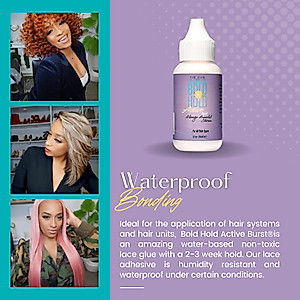 The Hair Diagram - Bold Hold - Active Burst - Alonzo Arnold Edition - Strong Hold Glue for Wigs and Hair Systems - Lemon Scent - Non Toxic - No Latex - 1.3oz