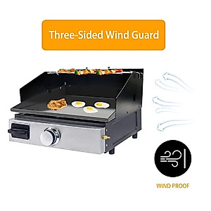 Petrirufun Universal Wind Guard and Griddle Warming Rack Set for Griddle From 16" to 28" without Hood, Wind Screen and Cooking Grid Griddle Parts for Blackstone 17“ and Other Griddle With Front Grease