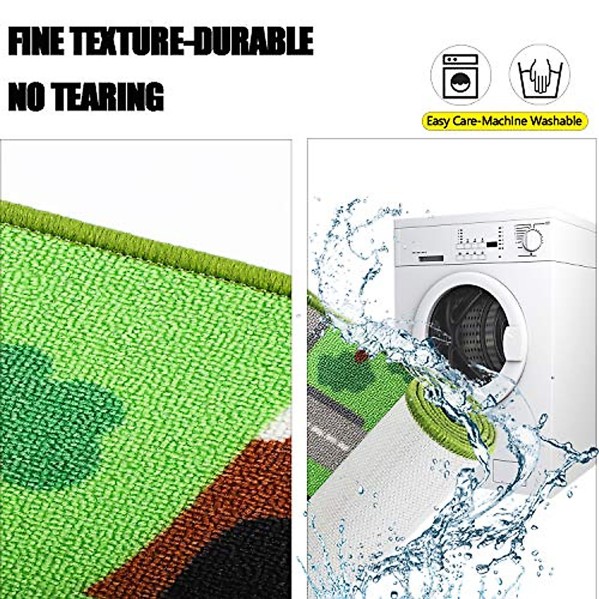 Capslpad Kids Rug Educational Play Rug 6.6' x 5' Traffic Road Kids Play Car Mat Large Learning Play Game Area Rug Kids Carpet for Playroom Living Room Nursery Room Decor