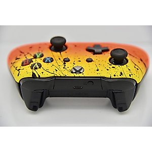 Hand Airbrushed Fade Custom Controller - Compatible with Xbox One (Matte Orange & Yellow)