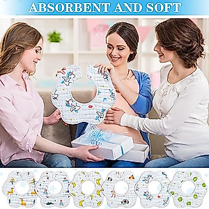 Hicarer 36 Pack Muslin Baby Bibs Bulk Adjustable Newborn Toddler Drool Snap Bibs 8 Layers Cotton Baby Boy Girl Bibs (Petal)
