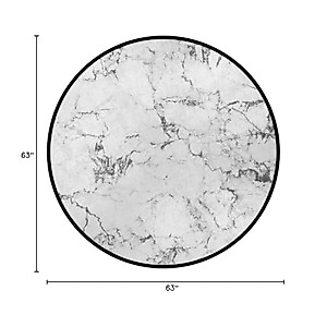 White Marble Large Round Rug 5ft art marble Large Circle Area Rugs Washable Non-Slip Round Carpet Circular Moon Throw Mat for Indoor Outdoor Bathroom Kitchen Living Room Nursery Bedroom