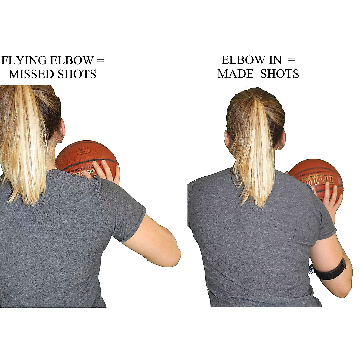HOOPSKING Straight Shooter Basketball Shooting Training Aid Keeps Elbow in & Follow Thru Straight